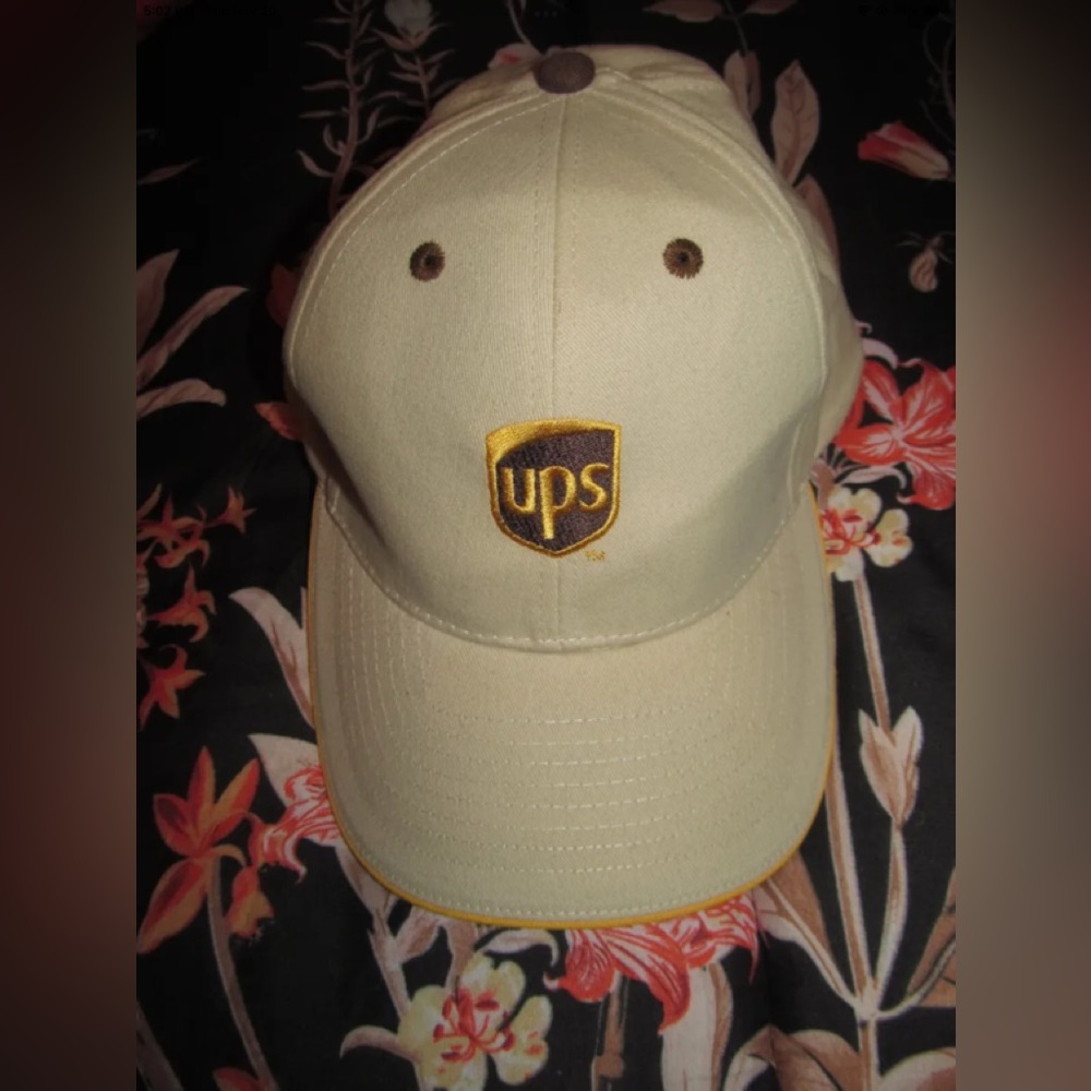 Ups Hat Headmost Ball Cap Style Cream ,Yellow Trim Un… - Gem